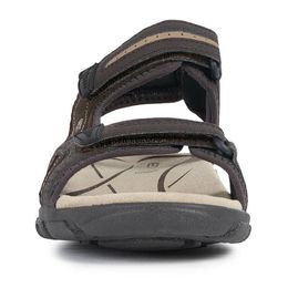 Geox Herren Sandale "UOMO SANDAL STRADA", Gr. 46, braun, Lederimitat, Schuhe, Sommerschuh, Klettschuh, Outdoorsandale, im Trekking-Look