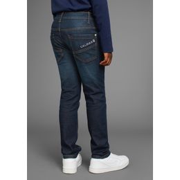 DELMAO Jungen Stretch-Jeans "Straight-fit Jeans f&uuml;r Jungen", blau, Gr. 152, Denim/Jeans, Obermaterial: 58% Baumwolle, 40% Polyester, 2% Elasthan,