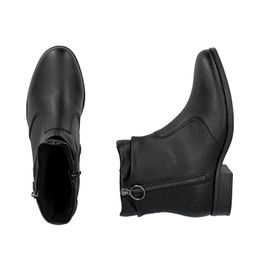 Rieker Damen Stiefelette, Gr. 36, schwarz, Lederimitat, unifarben, Schuhe, Boots, Blockabsatz, mit Innenrei&szlig;verschluss