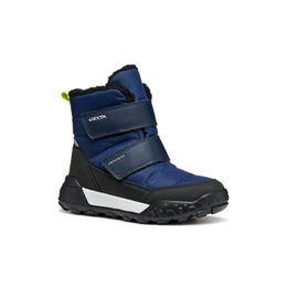 Geox Damen Winterstiefel "J TREKKYUP BOY B ABX", Gr. 34, blau, Synthetik, Textil, Schuhe, Klettstiefel mit Warmfutter, Gr&ouml;&szlig;enschablone zum Download