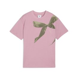 Puma Mädchen T-Shirt "Bowtique Relaxed Graphic T-Shirt Mädchen"poised pink, Gr. 128, bedruckt, 100% Baumwolle, Shirts