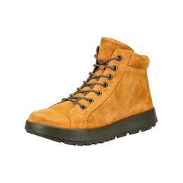 Think! THINK Damen Schn&uuml;rstiefelette "Think Stiefelette Veloursleder", Gr. 37, gelb, Veloursleder, Schuhe