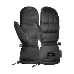 Reusch Damen F&auml;ustlinge "Puffy R-TEX XT Mitten"schwarz, Gr. 7,5, unifarben, 70% Polyester, 30% Lederimitat, Handschuhe, mit wasserdichter,