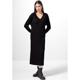 Damen Maxikleid, schwarz, Gr. 40, STREET ONE STUDIO, unifarben, Web, 50% Baumwolle, 50% Polyacyl, Kleider, soft und trageangenehm