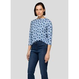 Rabe Damen Print-Shirt "T-Shirt", blau, Gr. 44, 96%Viskose, 4%Elastan, Shirts