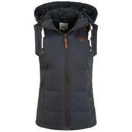 oxmo Damen Kurzweste "Kurzweste OXAlita", blau, Gr. L, Obermaterial: 70% Baumwolle CO. 30% Nylon NY., Westen