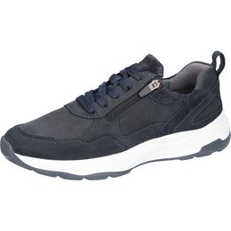 Waldläufer WALDLÄUFER Herren Sneaker "H-TOM", Gr. 9,5, blau, Nubukleder, Veloursleder, unifarben, Schuhe, Schnürer, Halbschuh, Bequemschuh in Komfortweite H (=