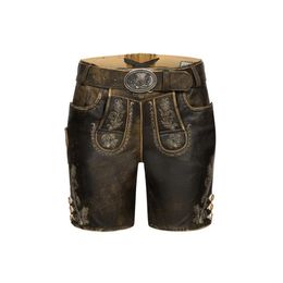 N&uuml;bler N&Uuml;BLER Damen Trachtenlederhose "Lederhose Hotpant Zelda", braun, Gr. 40, Obermaterial: 100% Lammleder LEL., Hosen