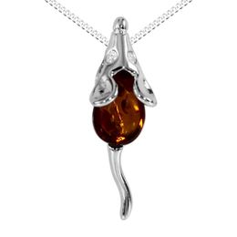OSTSEE-SCHMUCK Damen Kette mit Anh&auml;nger "OSTSEE-SCHMUCK Kette mit Anh&auml;nger Gleiter-Maus", 42cm, Silber 925 (Sterlingsilber), L: 40, silber, Silber