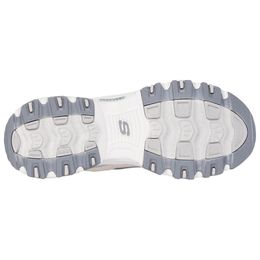 Skechers Damen Sneaker "D'LITES-CHROMATIC", Gr. 43, silber, Lederimitat, Textil, metallic, Schuhe, Plateausneaker, Schn&uuml;rschuh mit Metallic Eins&auml;tzen