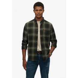 Superdry Herren Langarmhemd "L/S COTTON LUMBERJACK SHIRT", gr&uuml;n, Gr. XXL, kariert, Web, Obermaterial: 100% Baumwolle, Hemden