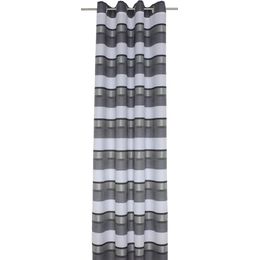Vorhang WIRTH, B:135cm H:225cm, grau, Baumwolle, Polyester, Wohnzimmer, Gardinen, "Menorca"