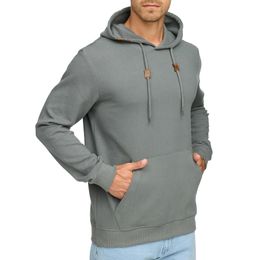 INDICODE Herren Kapuzensweatshirt "INSalupe Hoodie", grau, Gr. S, unifarben, Sweatware, Obermaterial: 100% Baumwolle, Sweatshirts