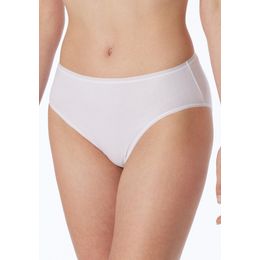 Schiesser Damen Bikinislip "Cotton Essentials", Gr. 46, wei&szlig;, Single Jersey, Obermaterial: 95% Baumwolle, 5% Elasthan, unifarben, Unterhosen, mit