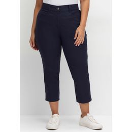 sheego Damen 7/8-Hose, blau, Gr. 54, unifarben, 97% Baumwolle, 3% Elasthan, Hosen