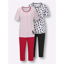 w&auml;schepur W&Auml;SCHEPUR Damen Capri-Pyjama, Gr. 36, bunt, 100% Baumwolle, Homewear-Sets