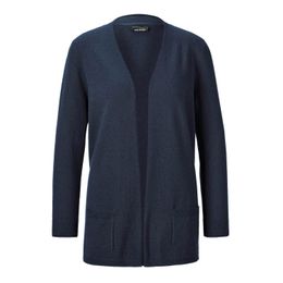 GOLDNER Damen Strickjacke "Kurzgr&ouml;&szlig;e Langarm Feinstrick-Cardigan", blau, Gr. 21, Obermaterial: 100% Kaschmir WS., Strickjacken