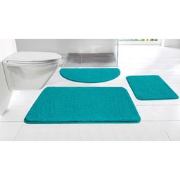 Badematte my home, H:15mm, blau, Polyester, Badematten, "Regona, Badteppich, Badvorleger, Badezimmer Teppich", Uni Farben, besonders weich, als
