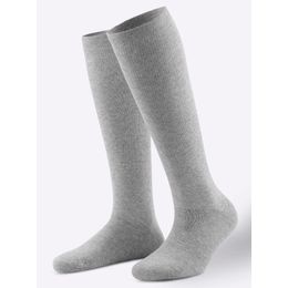 w&auml;schepur W&Auml;SCHEPUR Damen Kompressionsstr&uuml;mpfe, Gr. 2, grau, 60% Baumwolle, 28% Polyamid, 12% Elasthan, Socken