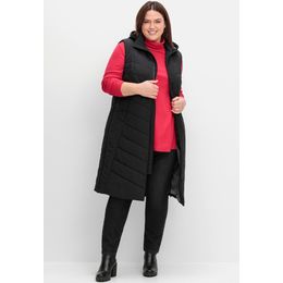 sheego Damen Steppwesteschwarz, Gr. 52, unifarben, 100% Polyamid, Taschenfutter:100% Polyester, Wattierung:100% Polyester, Westen