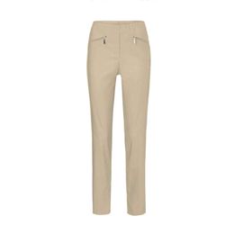 GOLDNER Damen 2-in-1-Hose "Kurzgr&ouml;&szlig;e Schlupfhose LOUISA mit Steppn&auml;hten", beige, Gr. 20, Obermaterial: 67% Baumwolle CO. 28% Polyamid PA. 5% Elasthan
