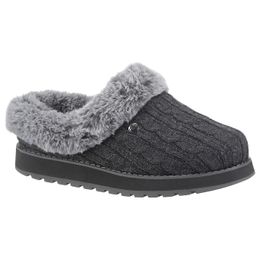 Skechers Damen Pantoffel "KEEPSAKES - ICE ANGEL", Gr. 41, grau, Textil, Schuhe, Hausschuh in Strick-Optik