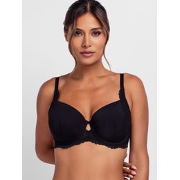 Dorina Damen B&uuml;gel-BH "Anahi", Gr. 90, schwarz, Spitze, Obermaterial: 61% Polyamid, 22% Polyester, 17% Elasthan, unifarben, BHs, zarte florale