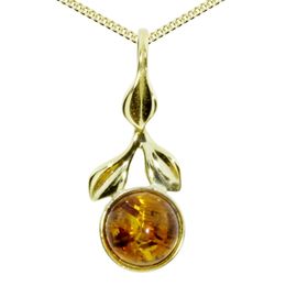 OSTSEE-SCHMUCK Damen Kette mit Anh&auml;nger "OSTSEE-SCHMUCK Kette mit Anh&auml;nger Bl&uuml;te Kette mit Anh&auml;nger Bl&uuml;te", 42cm, Gelbgold 333, L: 42, gold, Gelbgold