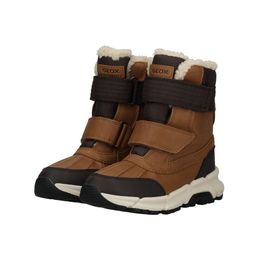Geox M&auml;dchen Snowboots "Geox Stiefel Lederimitat/Textil", Gr. 34dunkelbraun, braun, Lederimitat, Textil, Schuhe