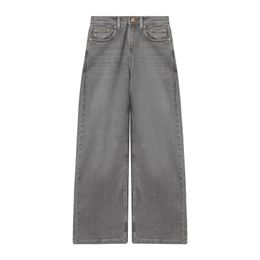 s.Oliver JUNIOR M&auml;dchen Weite Jeans, grau, Gr. 146, unifarben, Denim/Jeans, Obermaterial: 98% Baumwolle, 2% Elasthan, Jeans, mit Weitenregulierung