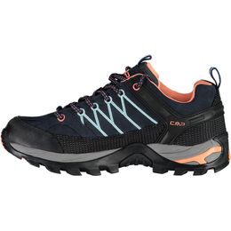 CMP Damen Wanderschuh "RIGEL LOW WMN TREKKING SHOES WP", Gr. 41b.blau, giada, peach, Leder, Schuhe, wasserdicht