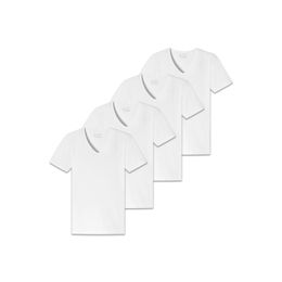 Schiesser Herren T-Shirt "T-Shirt 2PACK T-shirt 4er Pack", wei&szlig;, Gr. XXL, Obermaterial: 95% Baumwolle CO. 5% Elasthan EL., Shirts