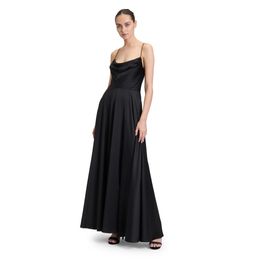 Vera Mont Damen Abendkleid "Damen Abendkleid mit Wasserfallausschnitt", schwarz, Gr. 46, Satin, Obermaterial: 97% Polyester, 3% Elasthan. Futter: