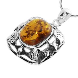 OSTSEE-SCHMUCK Damen Kette mit Anh&auml;nger "OSTSEE-SCHMUCK Kette mit Anh&auml;nger Fischland 34x21 mm", 60cm, Silber 925 (Sterlingsilber), L: 42, silber,