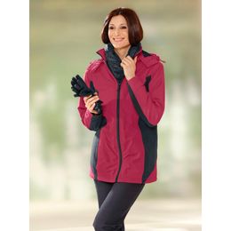 Damen Funktionsjacke, rot, Gr. 52, gemustert, mehrfarbig, 100% Polyester, Jacken