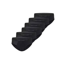 Camano Herren Slip "Slip Men comfort BCI Cotton Slips 6p in Box 6er Pack", Gr. M, schwarz, Obermaterial: 95% Baumwolle CO. 5% Elasthan EL., Unterhosen
