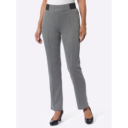 Classic Basics Damen Webhose, schwarz, Gr. 25, Glencheckmuster, Hahnentrittmuster, gemustert, 95% Polyester, 5% Elasthan, Hosen
