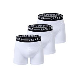 Jack & Jones JACK & JONES Herren Boxershorts "Boxershort SENSE TRUNKS 3 PACK 3er Pack", Gr. XL, wei&szlig;, Obermaterial: 95% Baumwolle CO. 5% Elasthan EL., Unterhosen