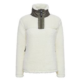 oxmo Damen Sweater "Troyer OXElina", wei&szlig;, Gr. L, Obermaterial: 100% Polyester PES., Pullover