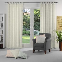 Vorhang WIRTH, B:132cm H:175cm, grau, Jacquard, Baumwolle, Polyester, Wohnzimmer, Gardinen, "Telfort"