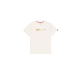 Herren T-Shirt "Alpha Label T-Shirt", wei&szlig;, Gr. M, Alpha Industries, Obermaterial: 100% Baumwolle, Shirts