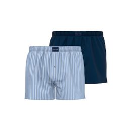 Tom Tailor Herren Webboxer "Web-Boxershorts 2er Pack", Gr. M, blau, Obermaterial: 100% Baumwolle CO., Unterhosen