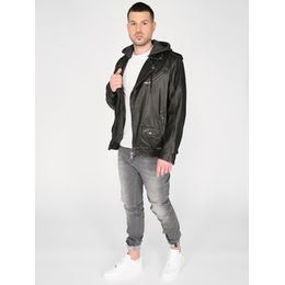 Mustang Herren Lederjacke "31021304", schwarz, Gr. M, Obermaterial: 100% Lammleder; Innenfutter: 60% Baumwolle, 40% Polyester; Taschenfutter: 100%
