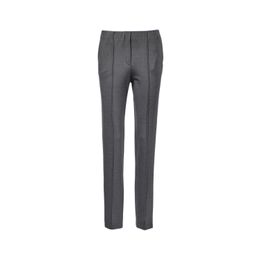GOLDNER Damen Schlupfhose "Moderne Hose LOUISA mit streckenden Biesen", grau, Gr. 40, Obermaterial: 67% Viskose CV. 27% Polyamid PA. 6% Elasthan EL.,
