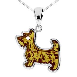OSTSEE-SCHMUCK Damen Kette mit Anh&auml;nger "OSTSEE-SCHMUCK Kette mit Anh&auml;nger Hund Kette mit Anh&auml;nger Hund", 45cm, Silber 925 (Sterlingsilber), L: 40,