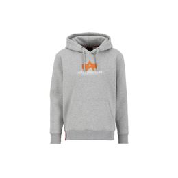 Herren Hoodie "Basic Hoodie BL Rubber", grau, Gr. XS, Alpha Industries, Obermaterial: 80% Baumwolle, 20% Polyester, Sweatshirts