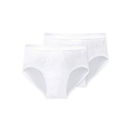Schiesser Damen Slip "Slip 2er Pack", Gr. L, wei&szlig;, Obermaterial: 100% Baumwolle CO., Unterhosen