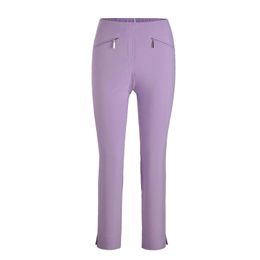GOLDNER Damen 7/8-Hose "Kurzgr&ouml;&szlig;e Stretchhose LOUISA, dehnbar & mit Taschen", lila, Gr. 23, Obermaterial: 67% Baumwolle CO. 28% Polyamid PA. 5%