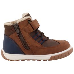 Tom Tailor M&auml;dchen Winterboots, Gr. 30, braun, Lederimitat, Textil, kontrastfarbene Details, unifarben, Schuhe, Klettschuh, High-Top-Sneaker,