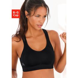 active by Lascana LASCANA ACTIVE Damen Sport-BH, Gr. 85, schwarz, Microtouch, Obermaterial: 58% Polyamid, 42% Elasthan, BHs, mit weichem Frottee-Lining und breiten,